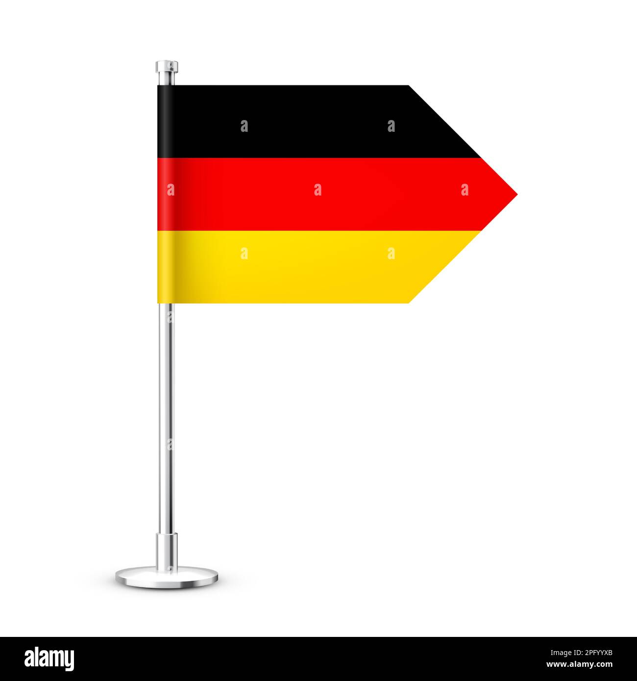 Realistic German table flag on a chrome steel pole. Souvenir from ...