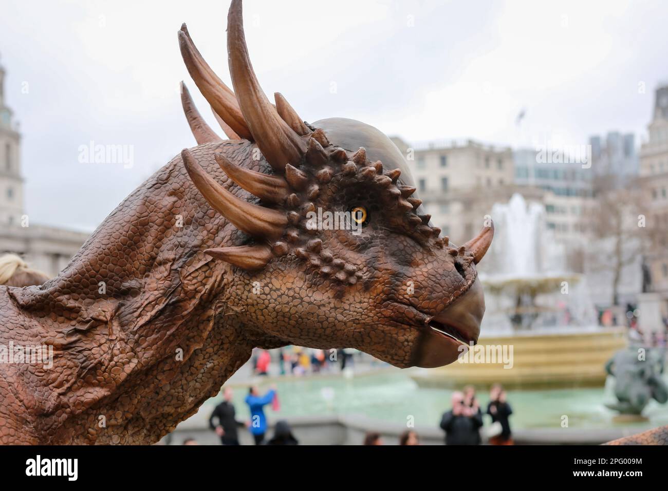 London, UK. 18 Feb 2023. Dinosaur invasion in Trafalgar Square to ...