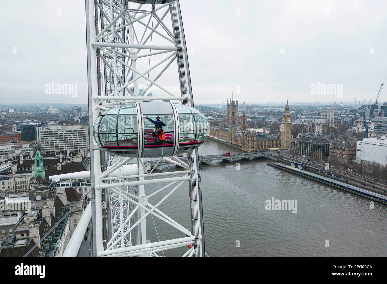 EDITORIAL USE ONLY An aerial view of a 'spring clean' taking place at ...
