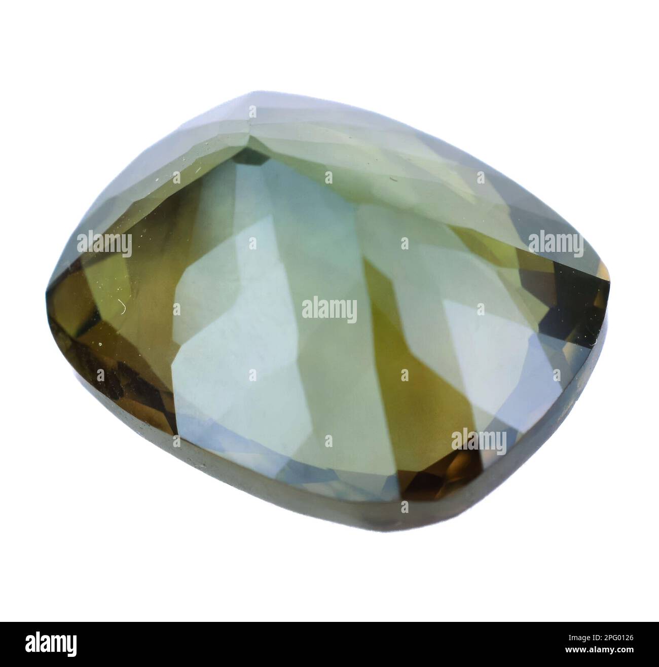 Natural gem green hiddenite spodumene on white background Stock Photo ...