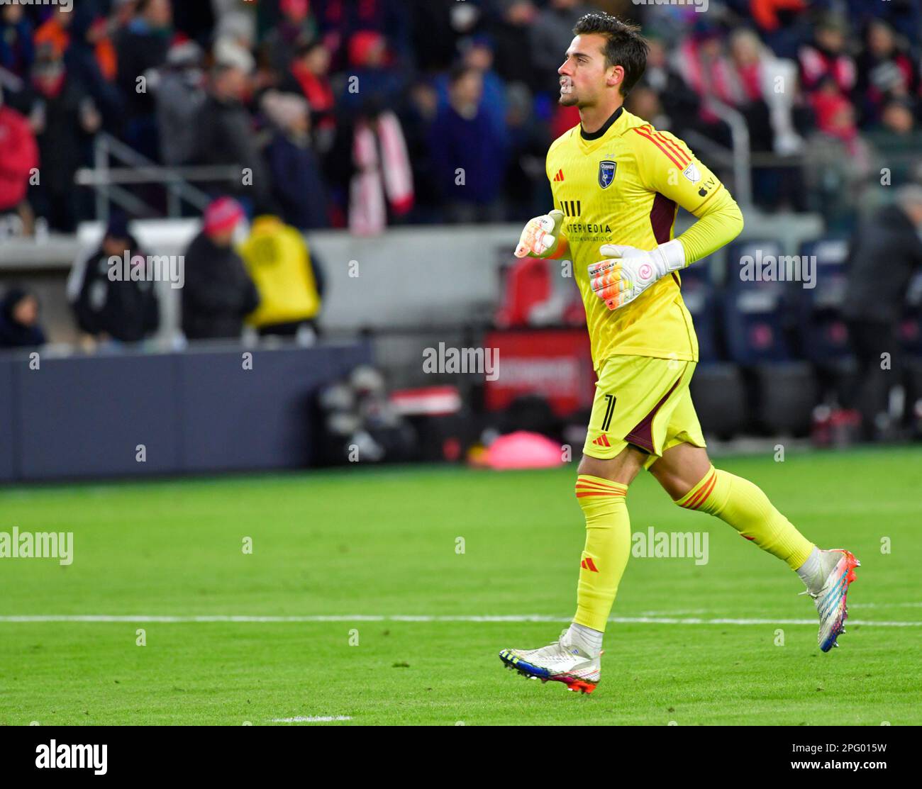 St. Louis, USA. 18th Mar, 2023. San Jose Earthquakes goalkeeper JT ...