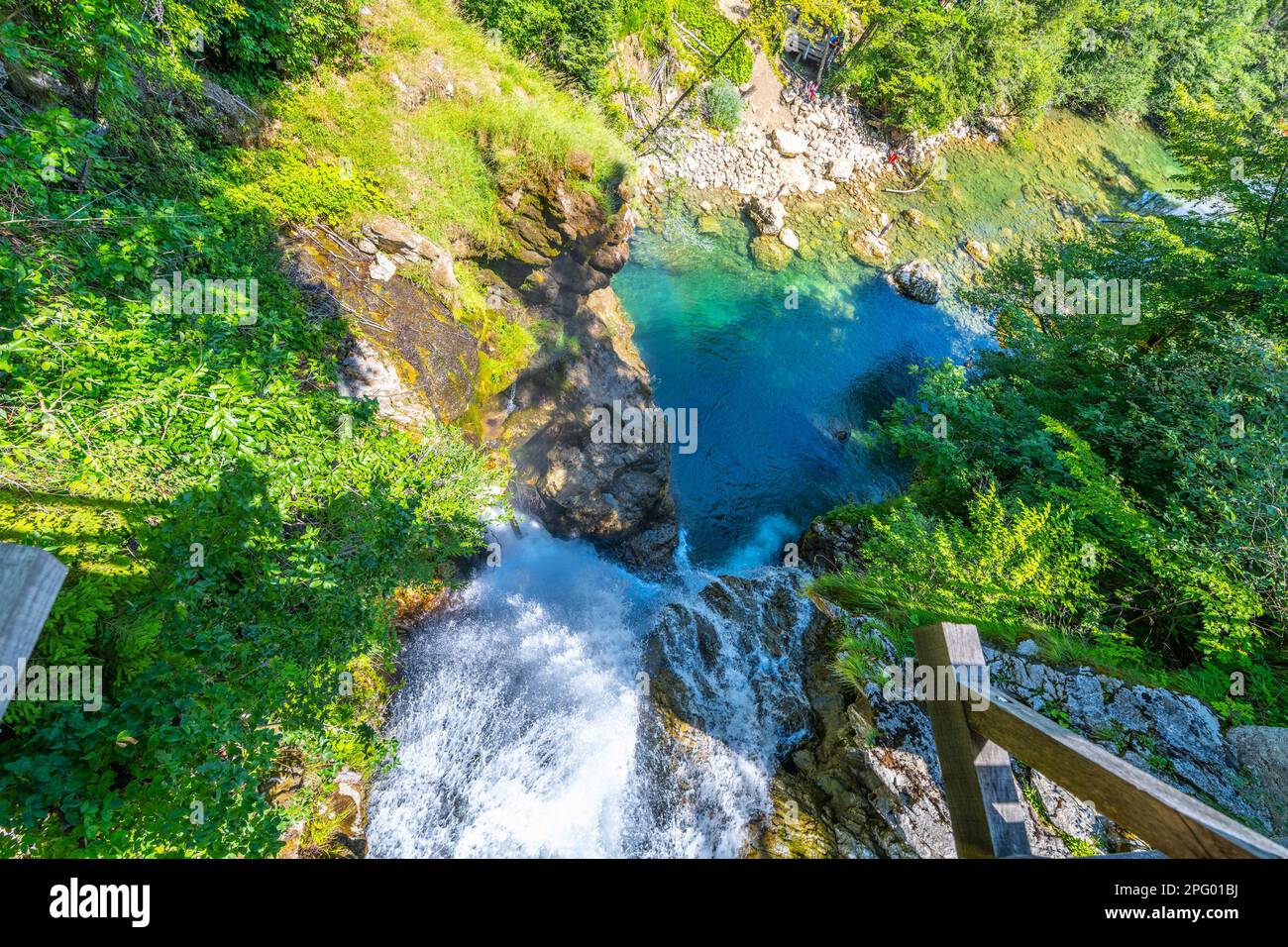 Sum Waterfall of the Radovna River in the Vintgar Gorge. Triglav ...