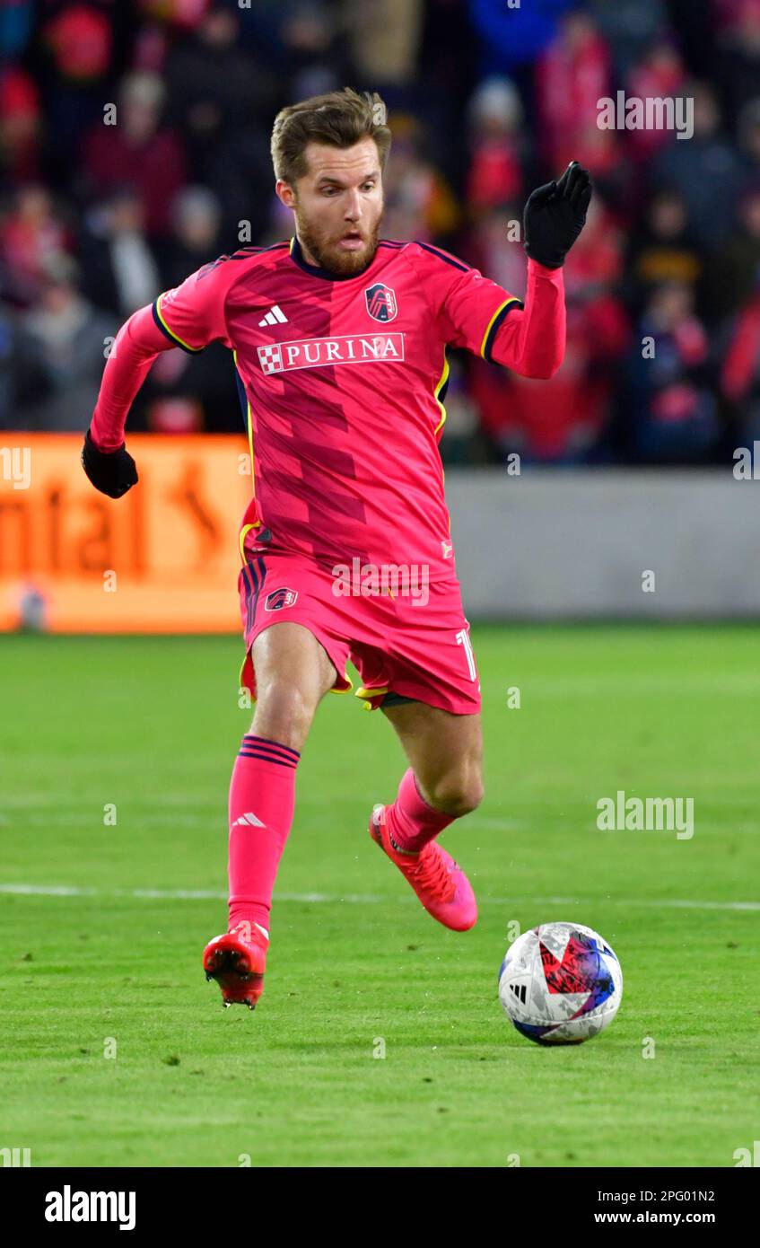 St. Louis, USA. 18th Mar, 2023. St. Louis City midfielder Indiana ...