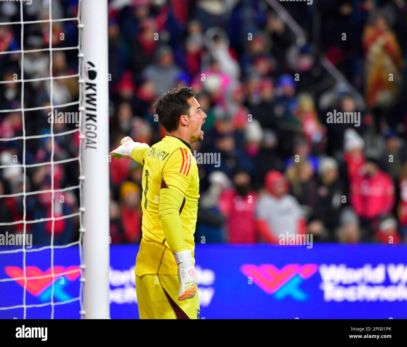 St. Louis, USA. 18th Mar, 2023. San Jose Earthquakes goalkeeper JT ...