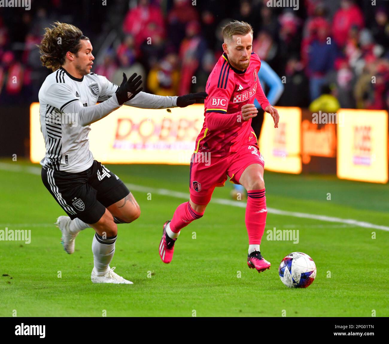 St. Louis, USA. 18th Mar, 2023. St. Louis City forward Rasmus Alm (21 ...