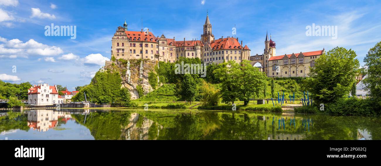Sigmaringen Castle by Danube River, Baden-Wurttemberg, Germany. It is ...