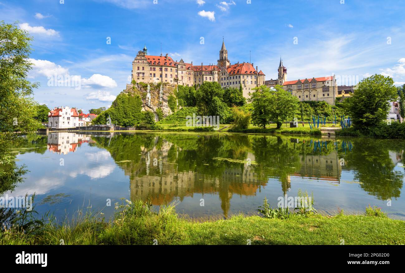 Sigmaringen Castle by Danube River, Baden-Wurttemberg, Germany. It is ...