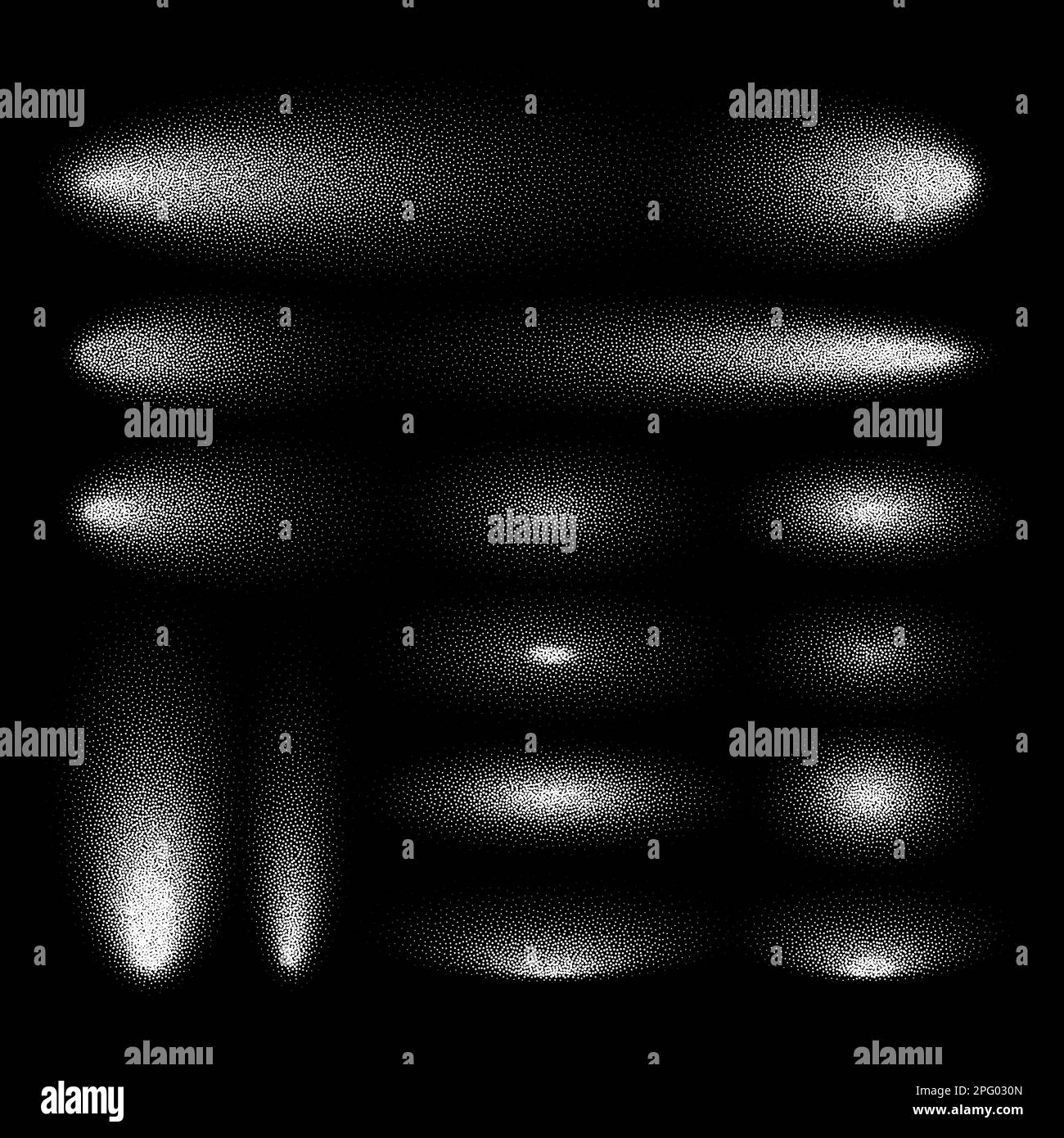 Stipple shadows set, dotted design elements. Fading gradient. Stippling ...