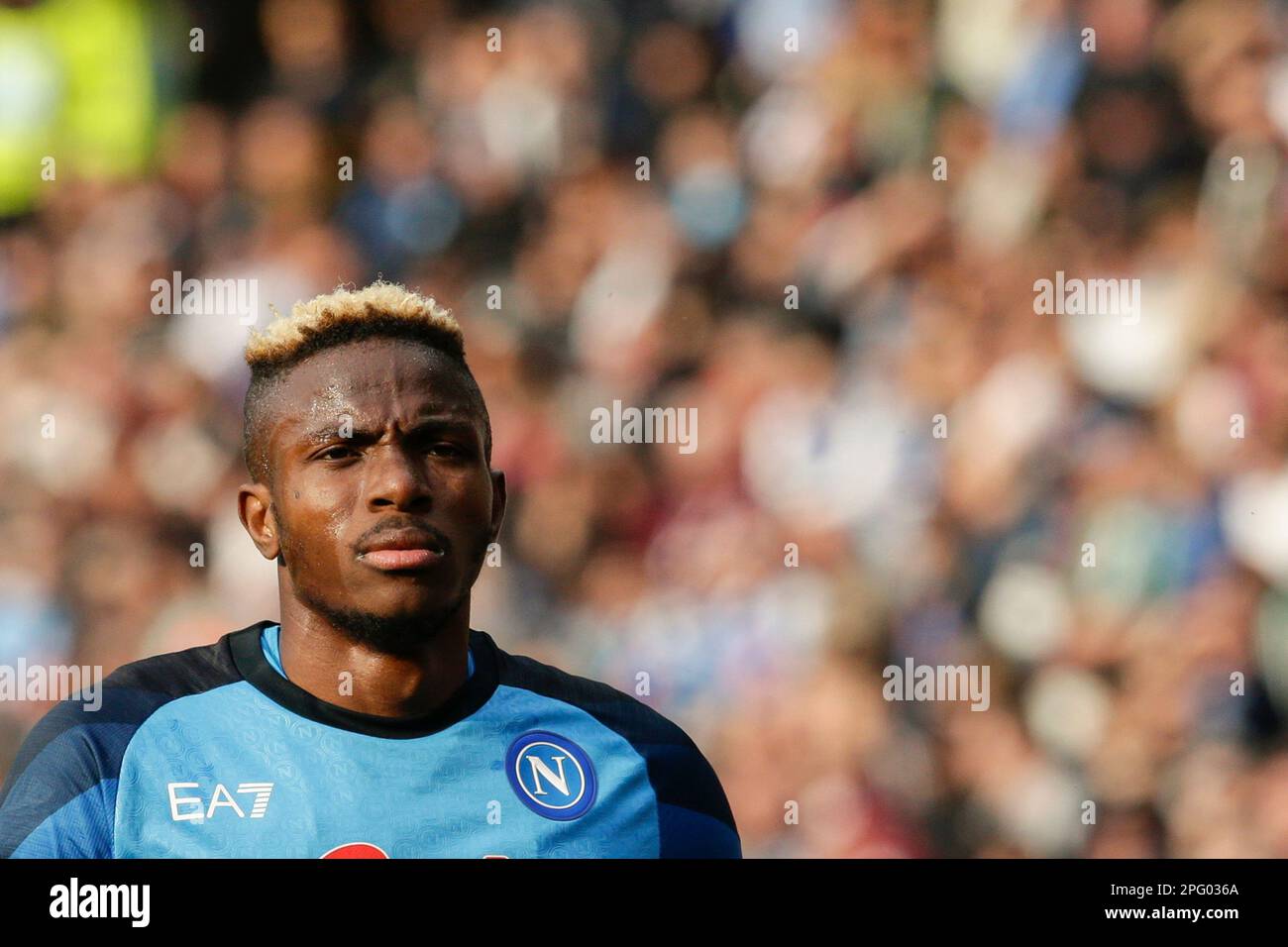 SSC Napoli's Nigerian striker Victor Osimhen looks during the Serie A ...