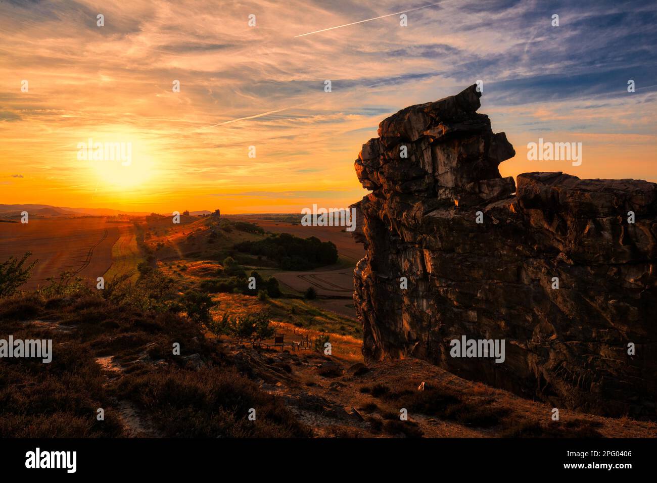 Devils wall in the harz mountains at sunset hi-res stock photography and images - Alamy