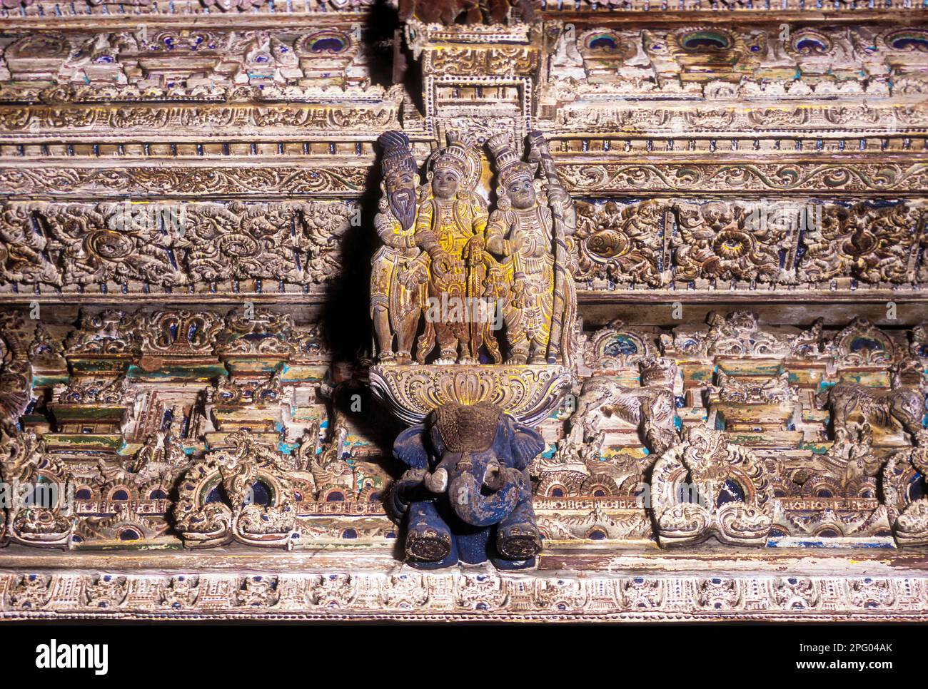 Wooden carvings in Mahadeva Siva temple at Avittathur near Thrissur ...