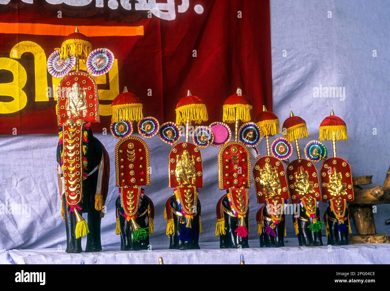 Handicraft showcase elephants for sale, Kerala, South India, India ...