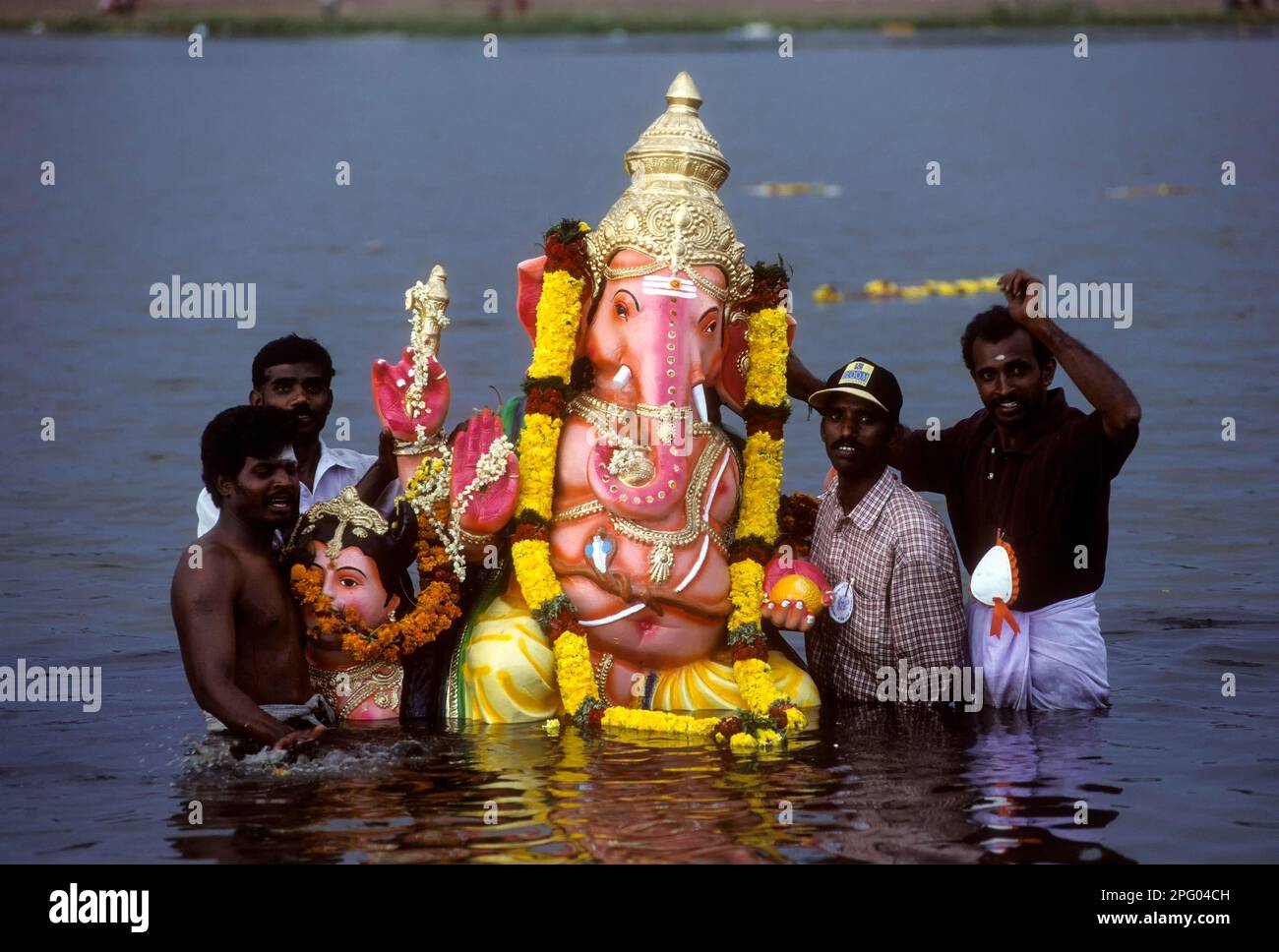 People carrying idol of Lord Ganesha on Ganpati festival, Coimbatore ...
