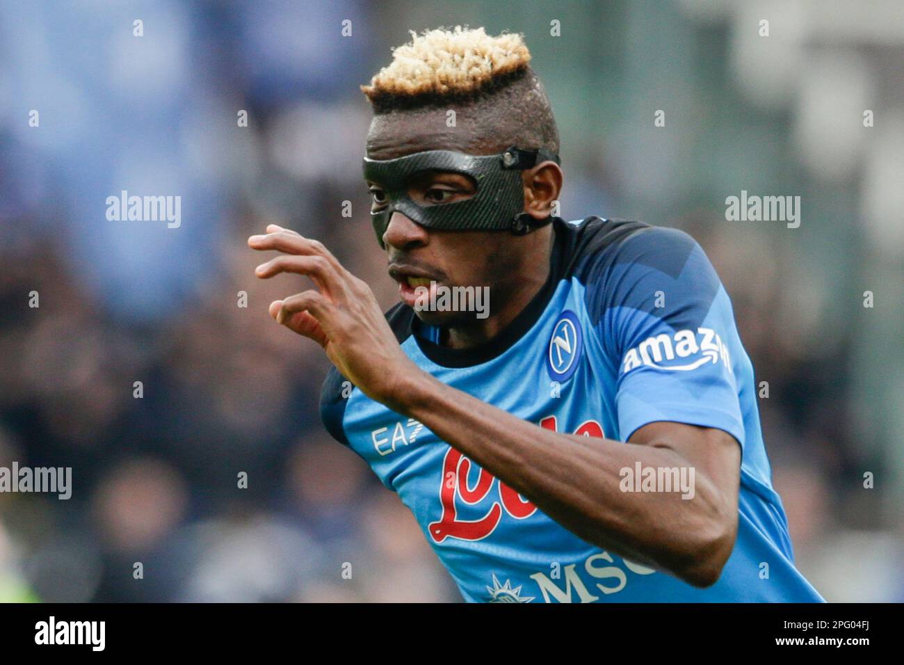 SSC Napoli's Nigerian striker Victor Osimhen looks during the Serie A ...