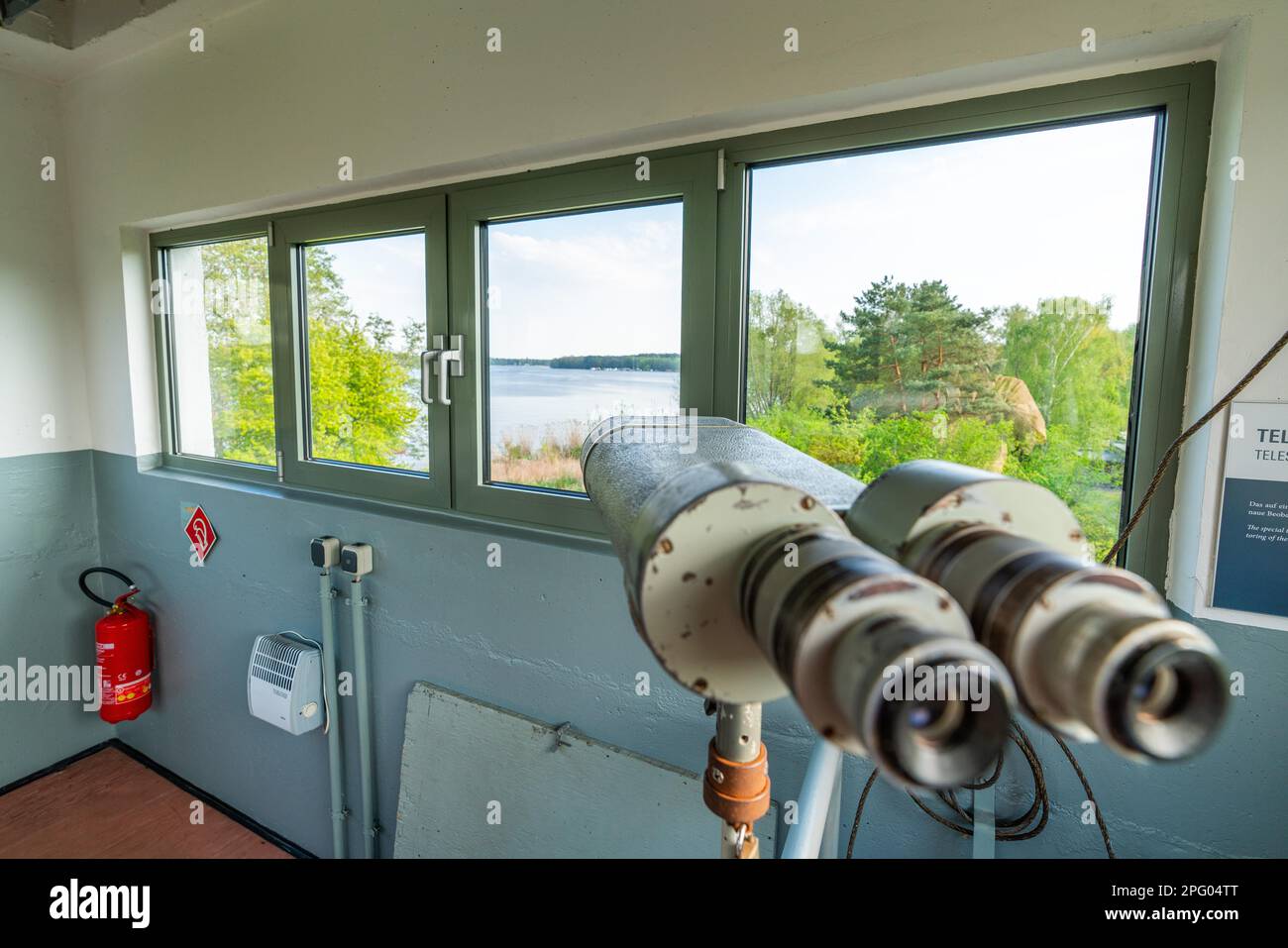Interior of the Nieder Neuendorf border tower, watchtower and command ...