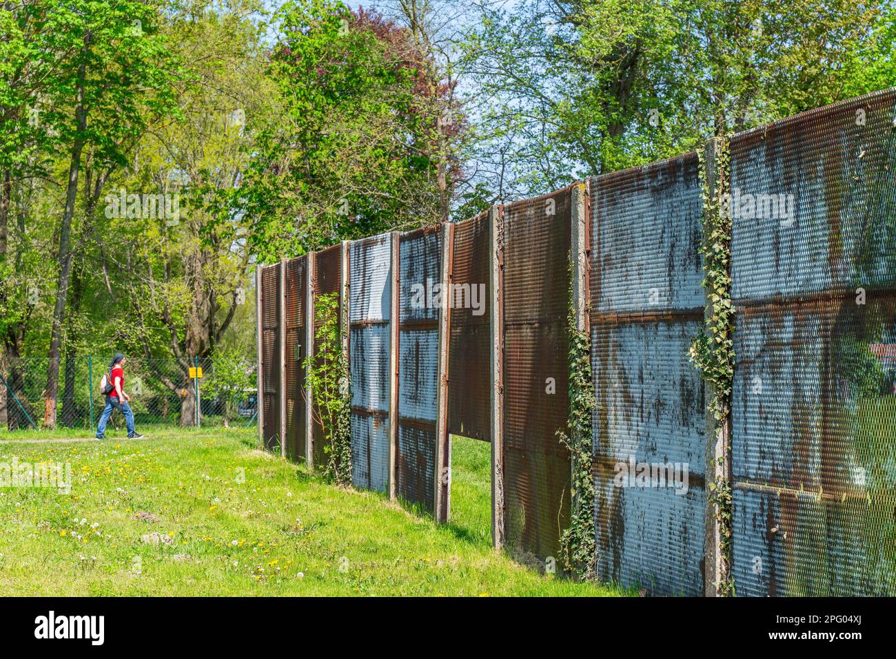 Remains of a border fence at the Berlin Wall, Gross Glienicke Wall ...