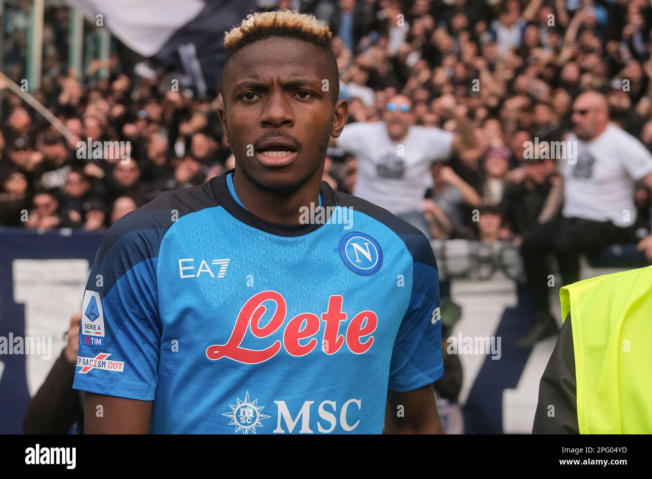SSC Napoli's Nigerian striker Victor Osimhen looks during the Serie A ...
