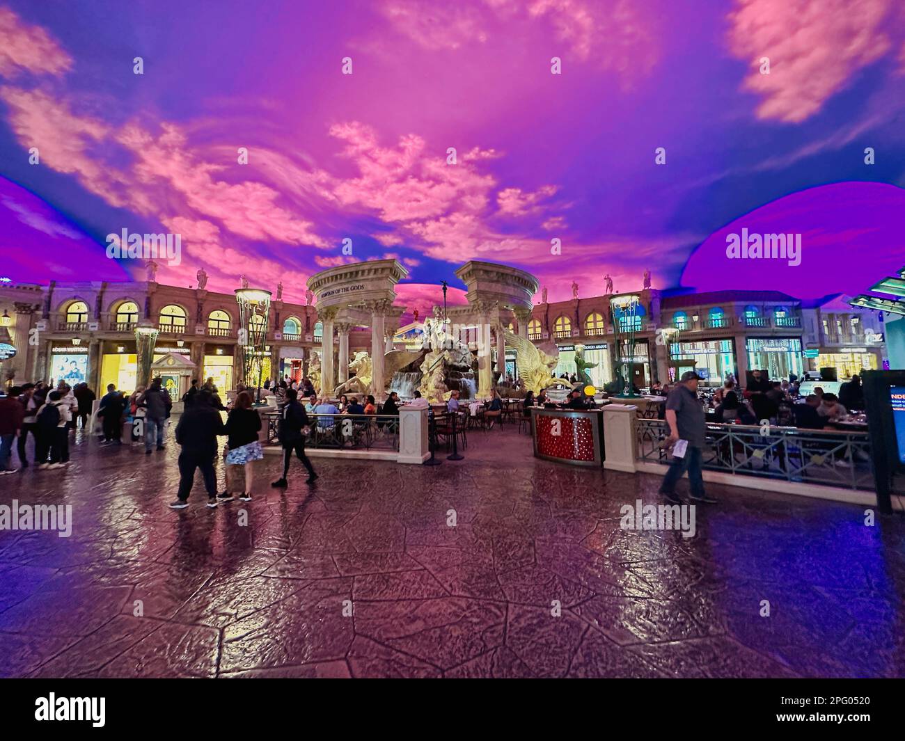 Las Vegas, Nevada - March 13, 2023 - Purple, pink, and gold the main ...