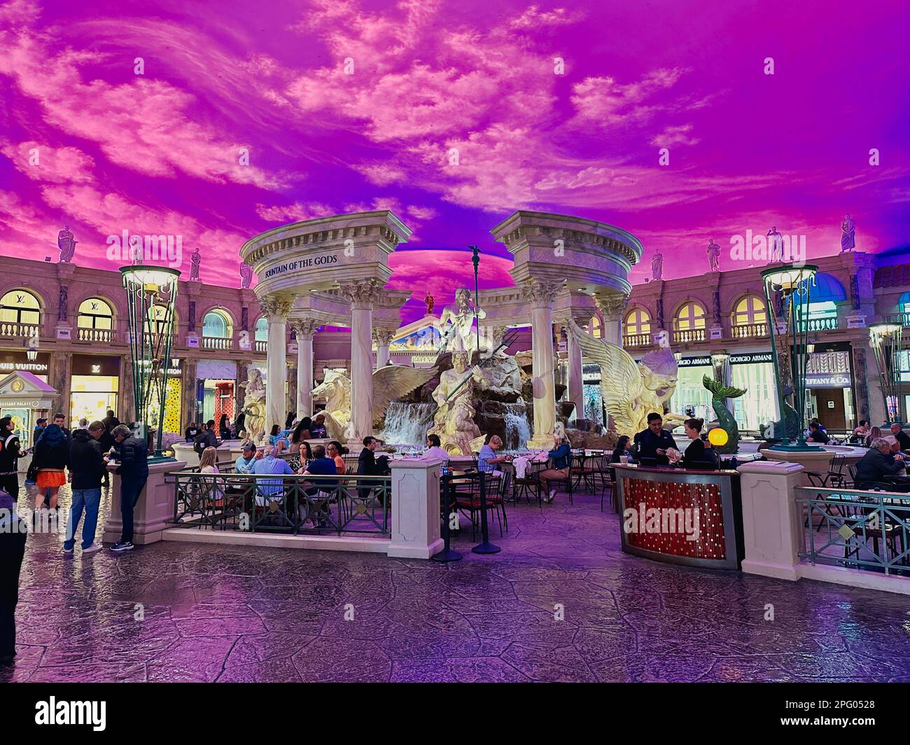 Las Vegas, Nevada - March 13, 2023 - Purple, pink, and gold the main ...