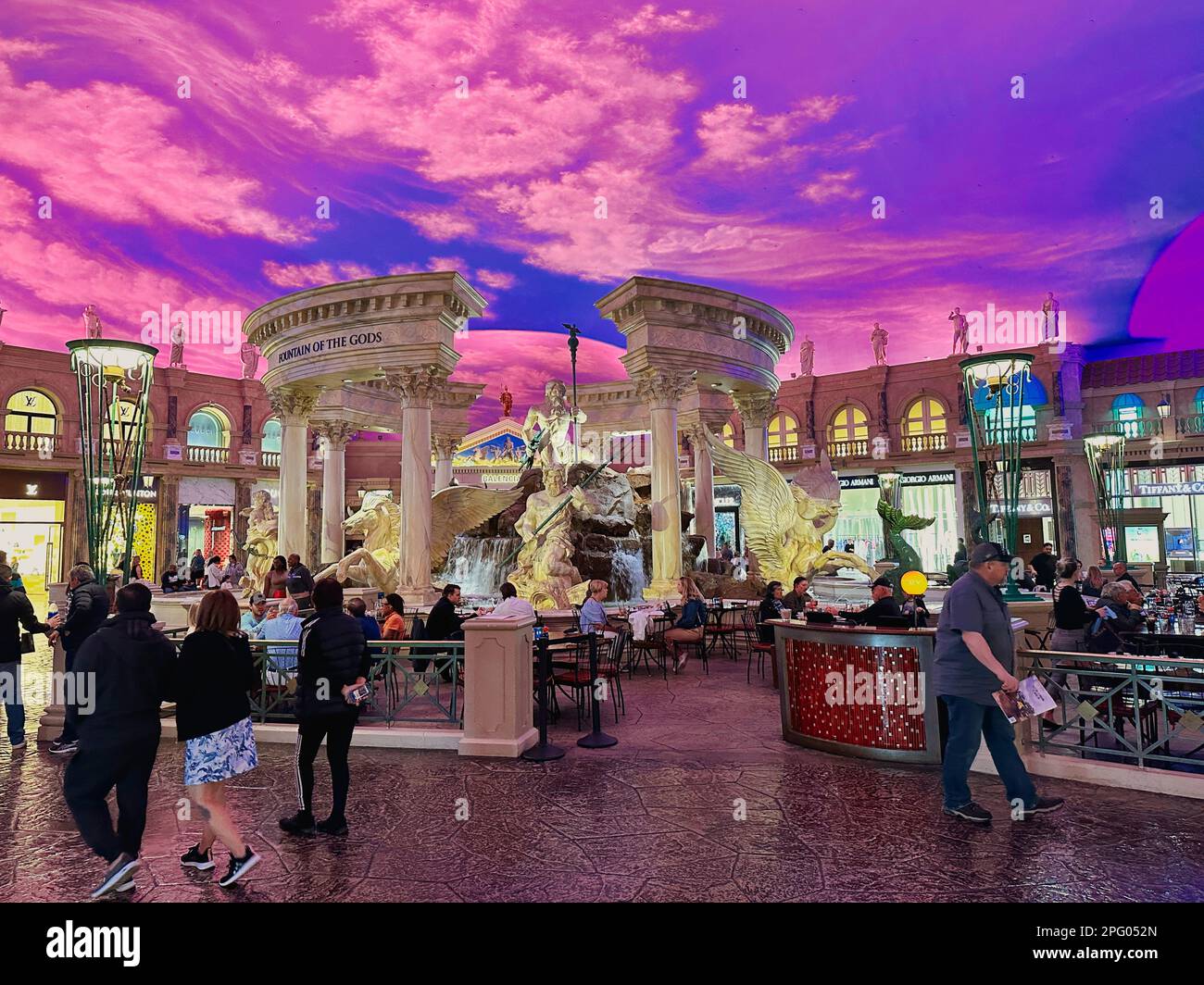 Las Vegas, Nevada - March 13, 2023 - Purple, pink, and gold the main ...