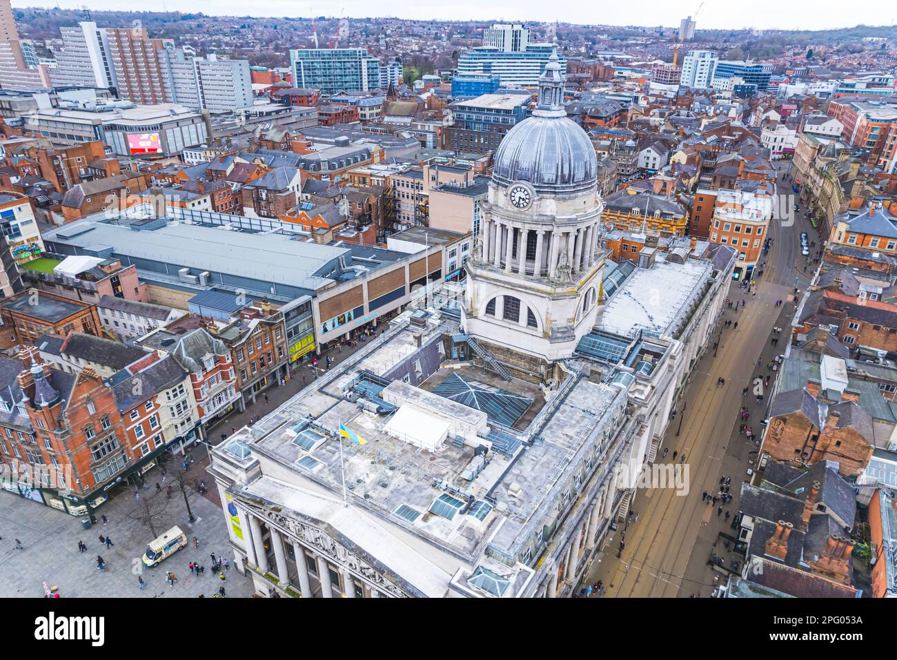 Aerial view nottingham city centre hi-res stock photography and images ...