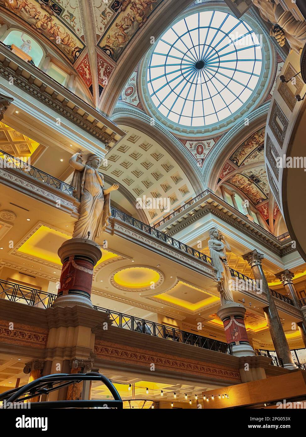 Las Vegas, Nevada - March 13, 2023 - Spiral escalators are only the ...