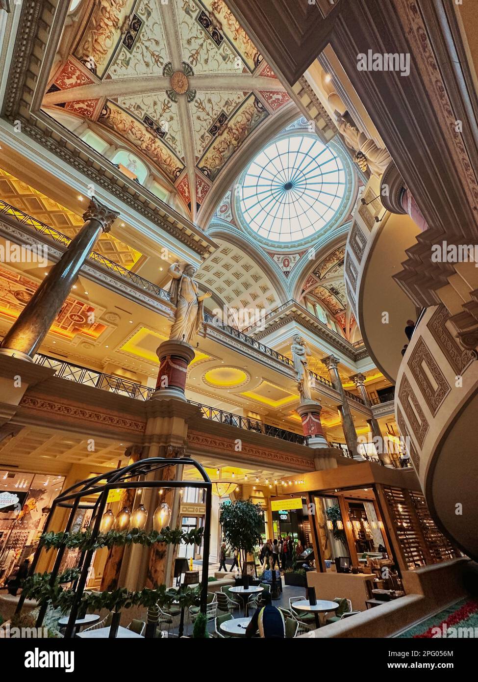 Las Vegas, Nevada - March 13, 2023 - Spiral escalators are only the ...