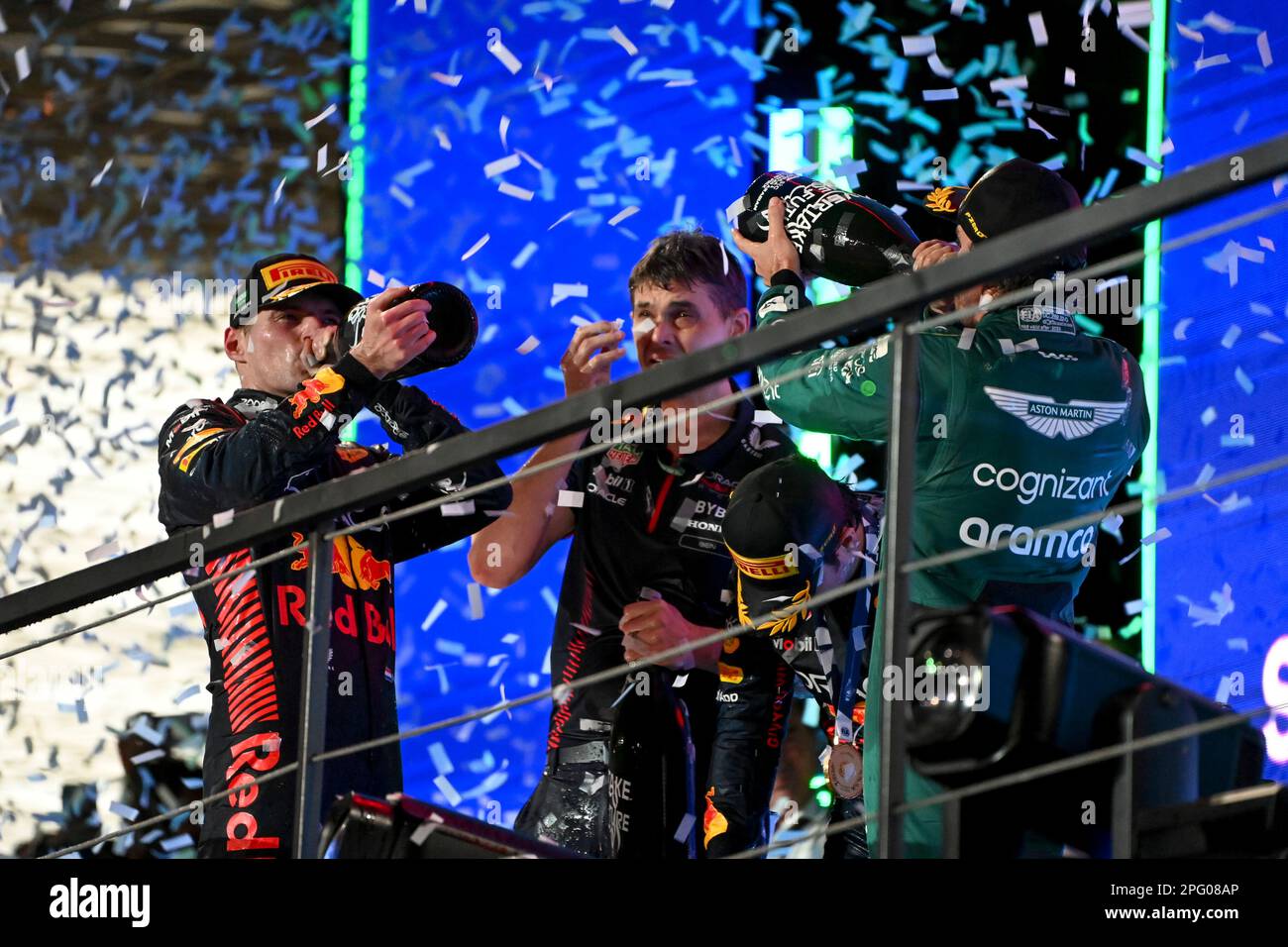 Jeddah, Saudi Arabia. 19th Mar, 2023. #1 Max Verstappen (NLD, Oracle Red Bull Racing), #11 ...