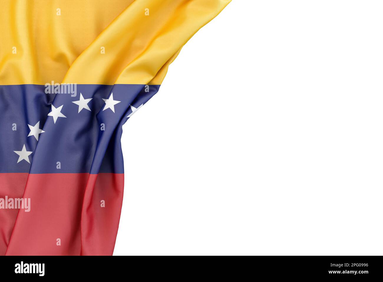 Flag of Venezuela in the corner on white background. 3D rendering ...