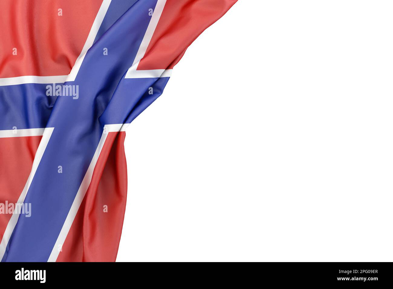 Flag of Novorossiya in the corner on white background. 3D rendering ...