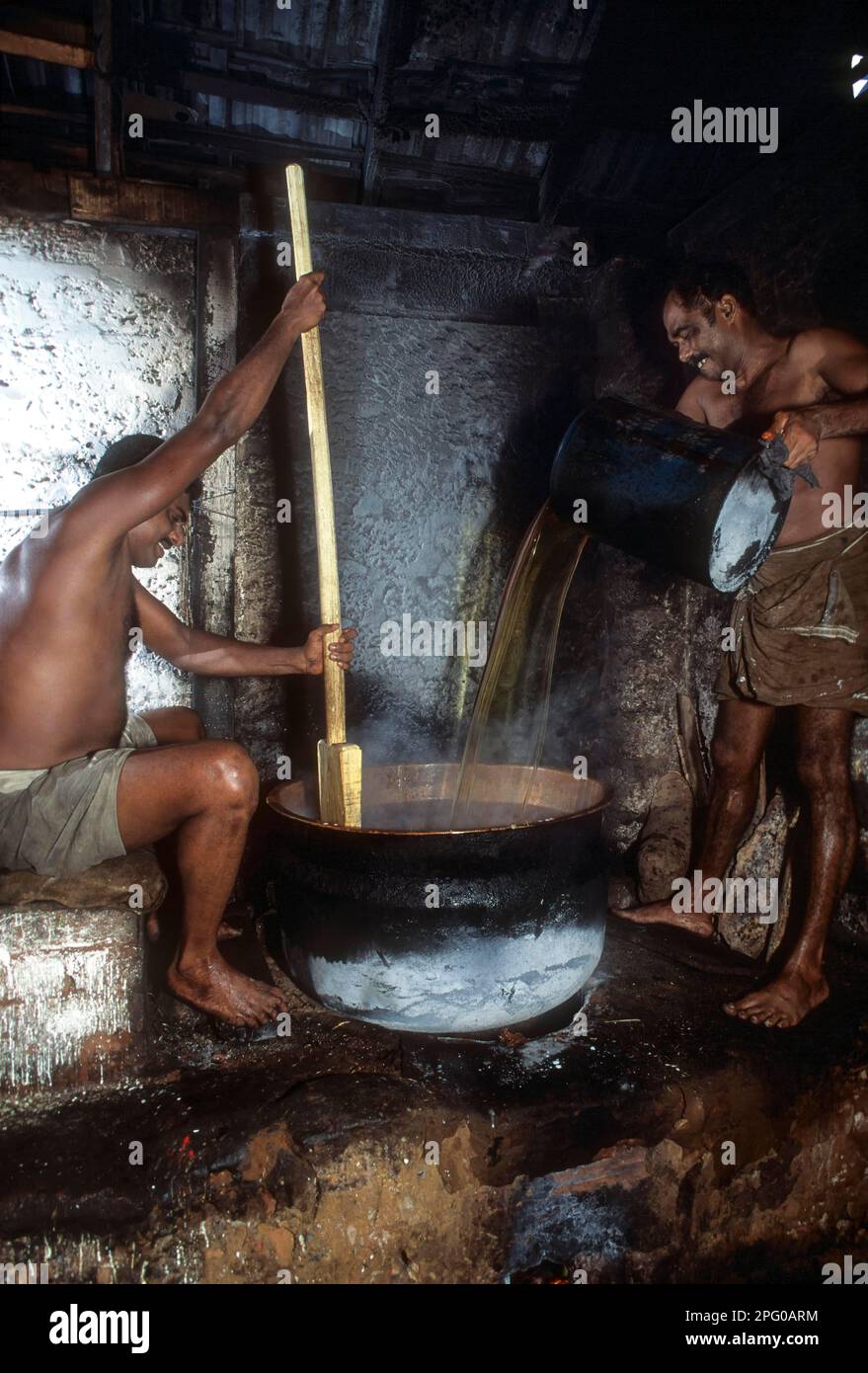 Men making halwa at Kozhikode; Calicut, Kerala, India Stock Photo - Alamy