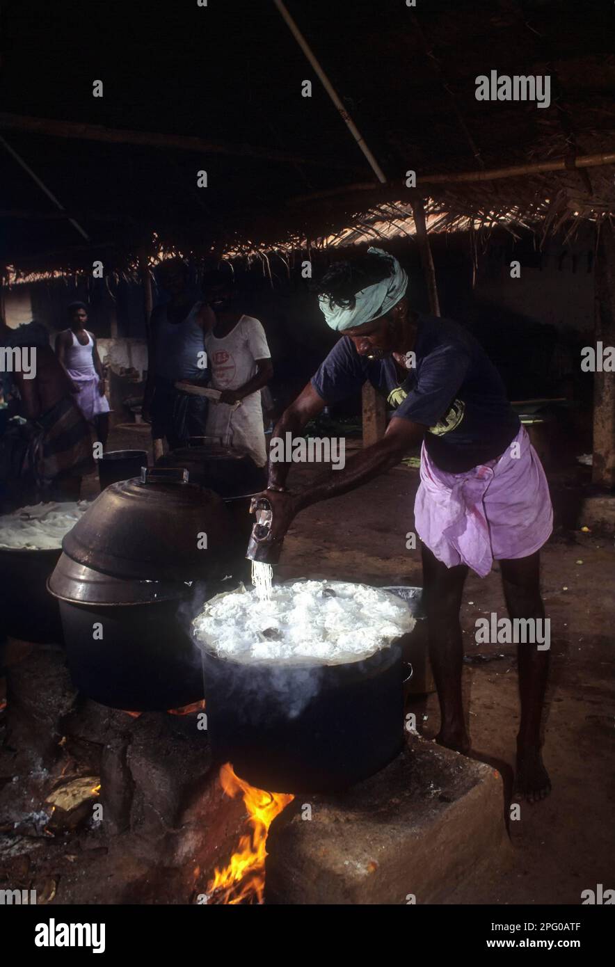 Making of idiyappam; rice seva for a wedding feast of Chettinad in ...