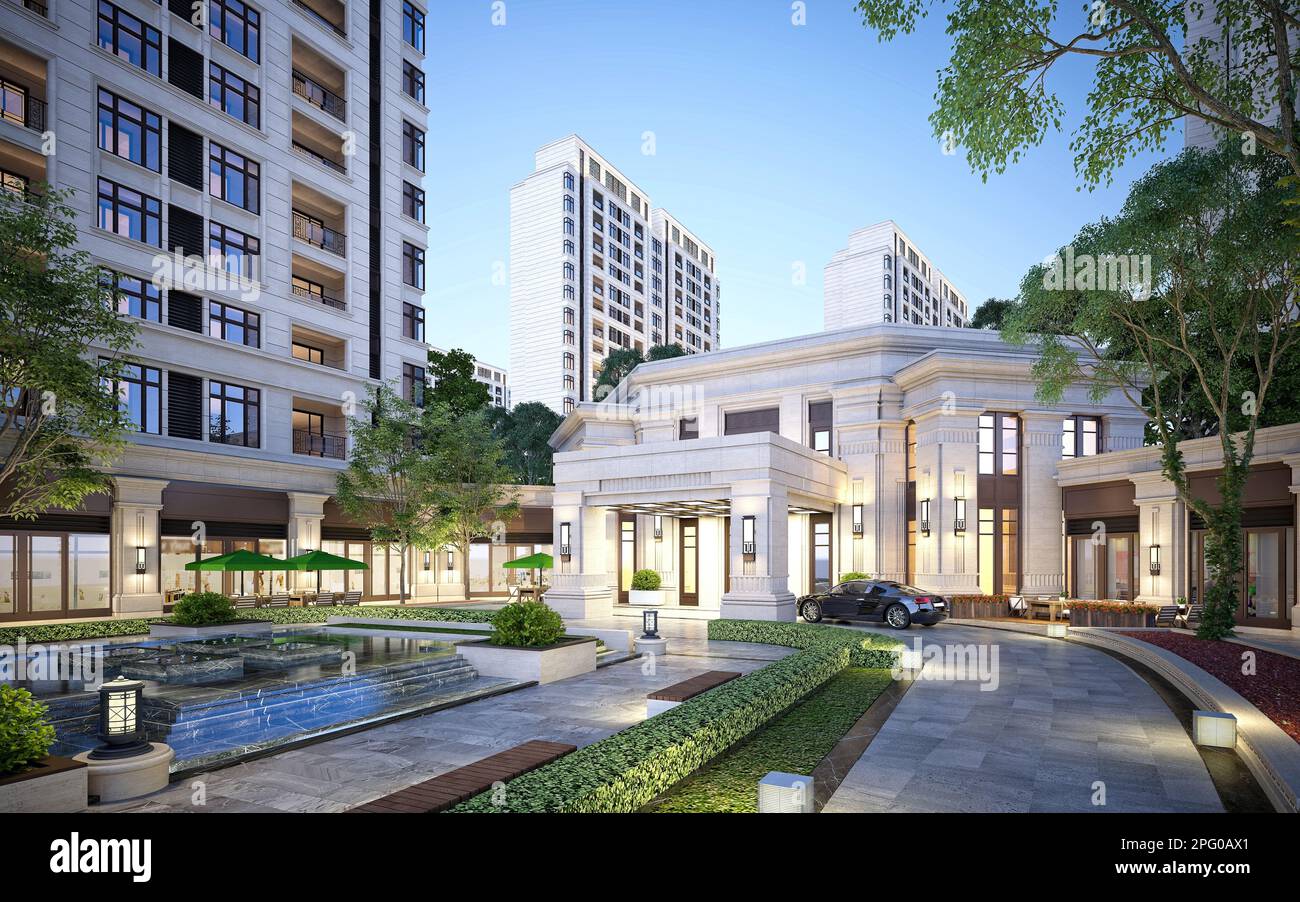 3d render of building exterior Stock Photo - Alamy