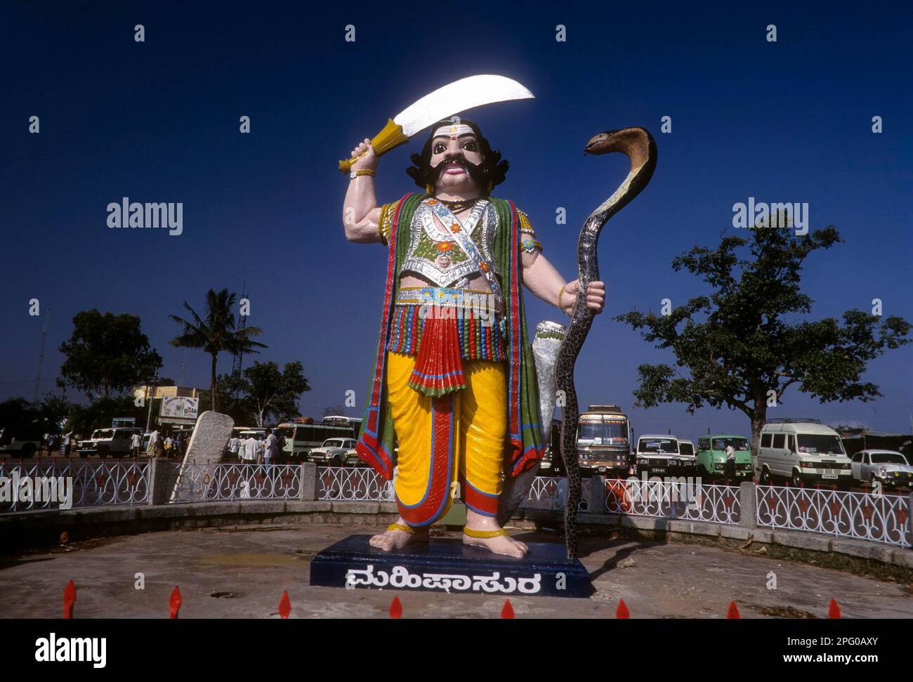 The statue of Mahishasura in Chamundi hill in Mysuru or Mysore ...