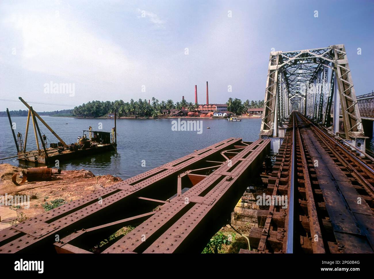 Feroke railway bridge, a landmark in Kozhikode Calicut, Kerala, South ...