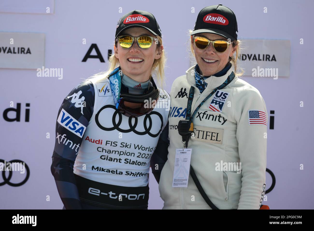 Andorra. 19th Mar, 2023. Mikaela Shiffrin with her coach Karin Harjo ...