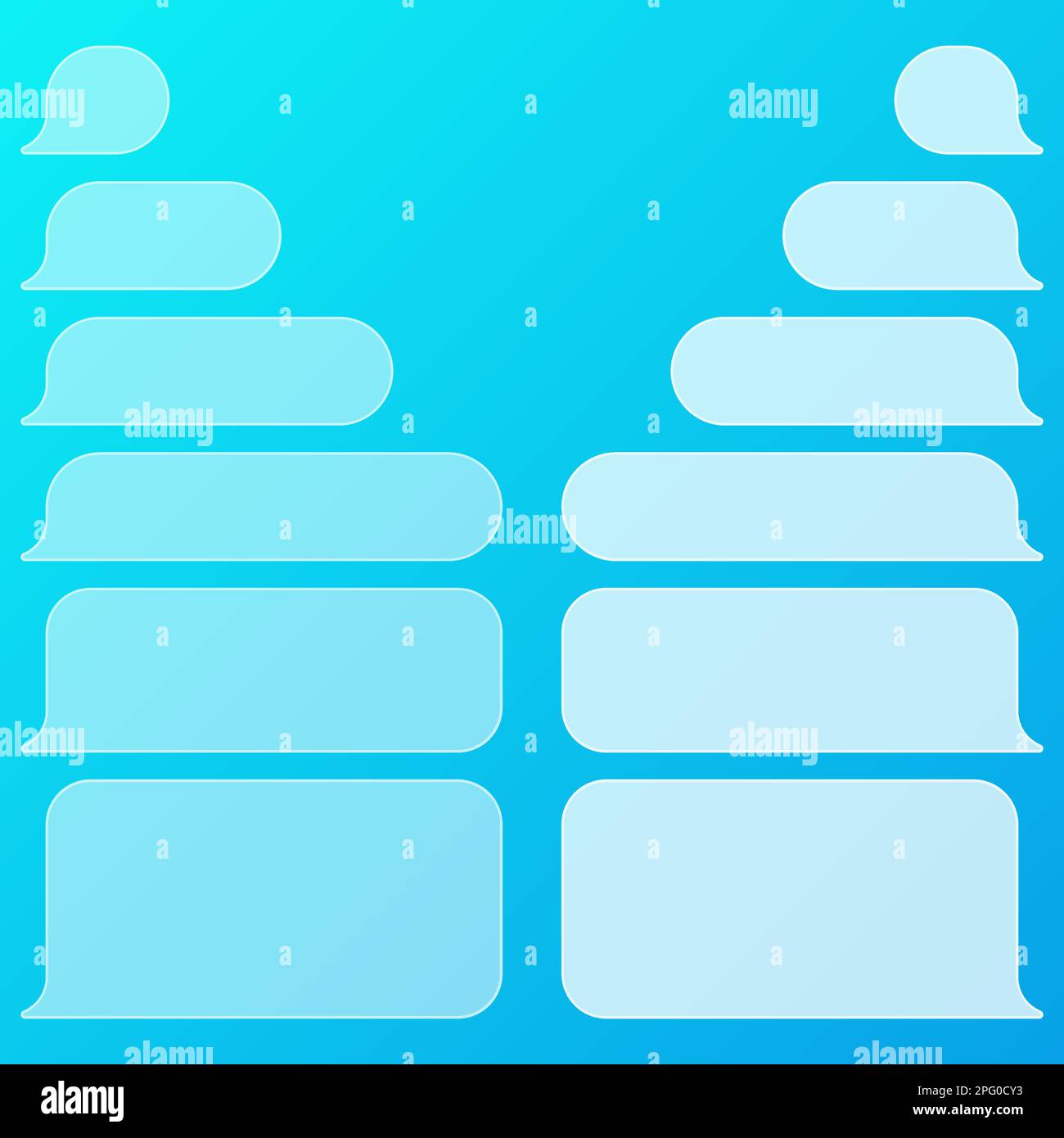 Blank transparent various message bubbles on colorful background. Chat ...
