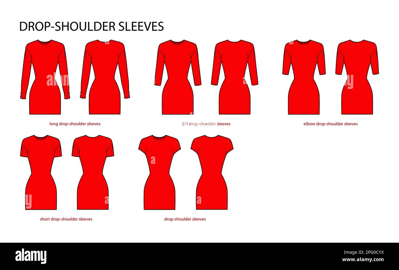 Set of Drop-shoulder sleeves clothes - long, short, 3-4, elbow length ...