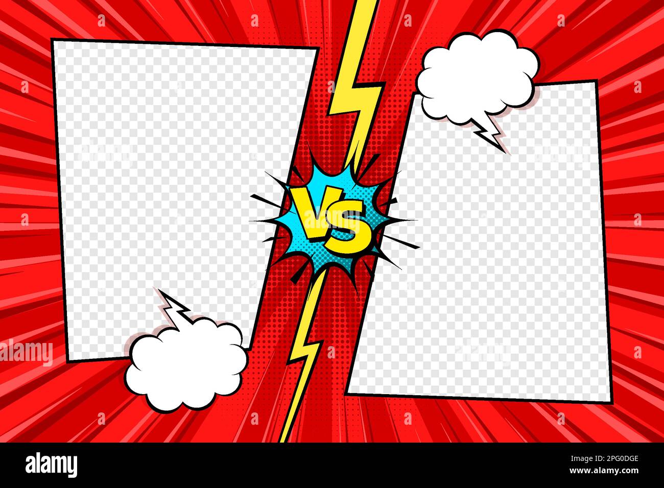 Cartoon comic background with blank place for your design. Fight versus ...