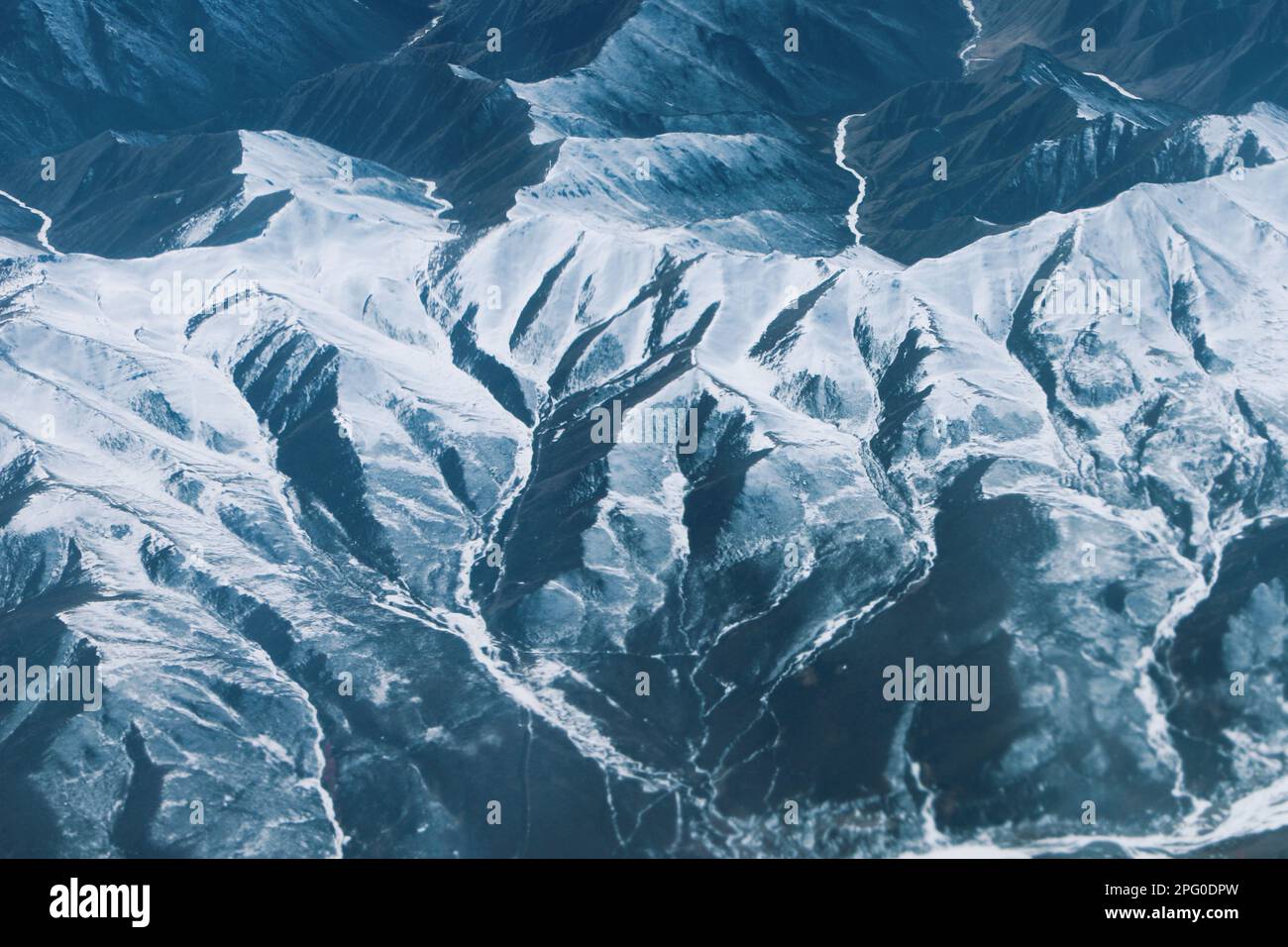 QINGHAI, CHINA - MARCH 19, 2023 - An aerial photo shows the winding ...