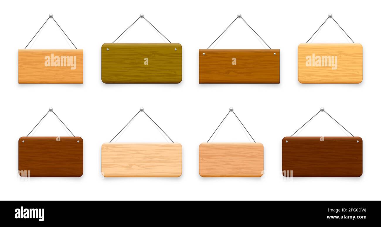 Wooden hanging signboards. Made of wood door sign for cafe, restaurant ...