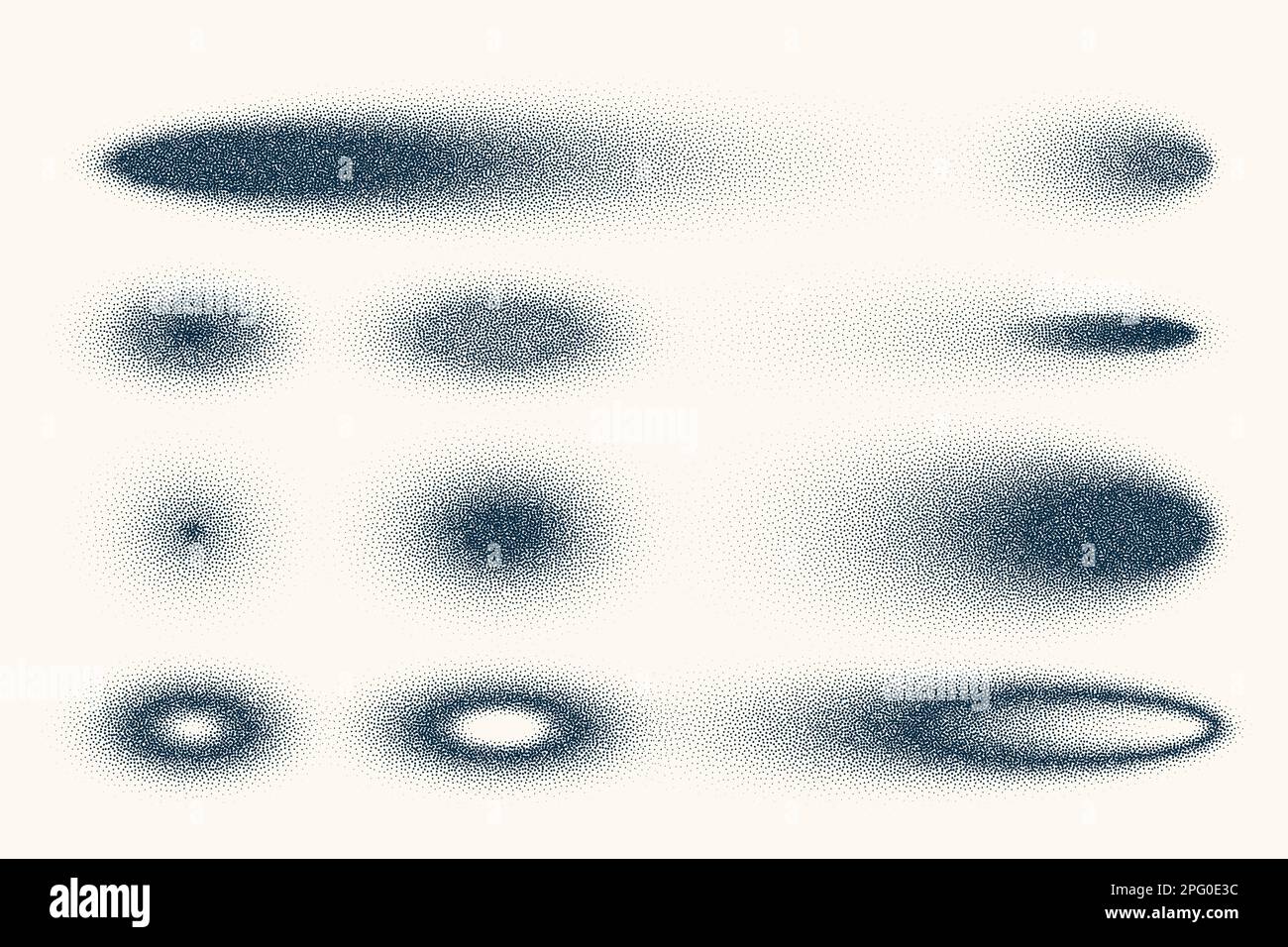 Stipple shadows set, vintage dotted design elements. Fading gradient ...