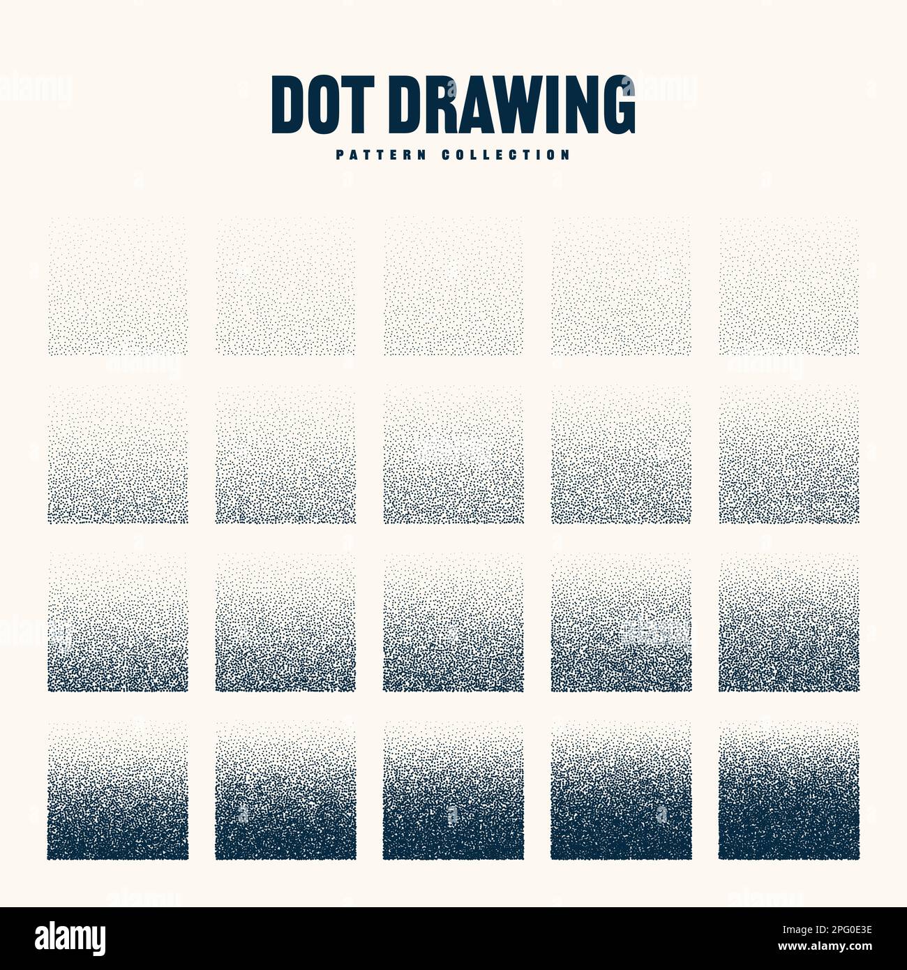 Square shaped dotted objects, vintage stipple elements. Stippling ...
