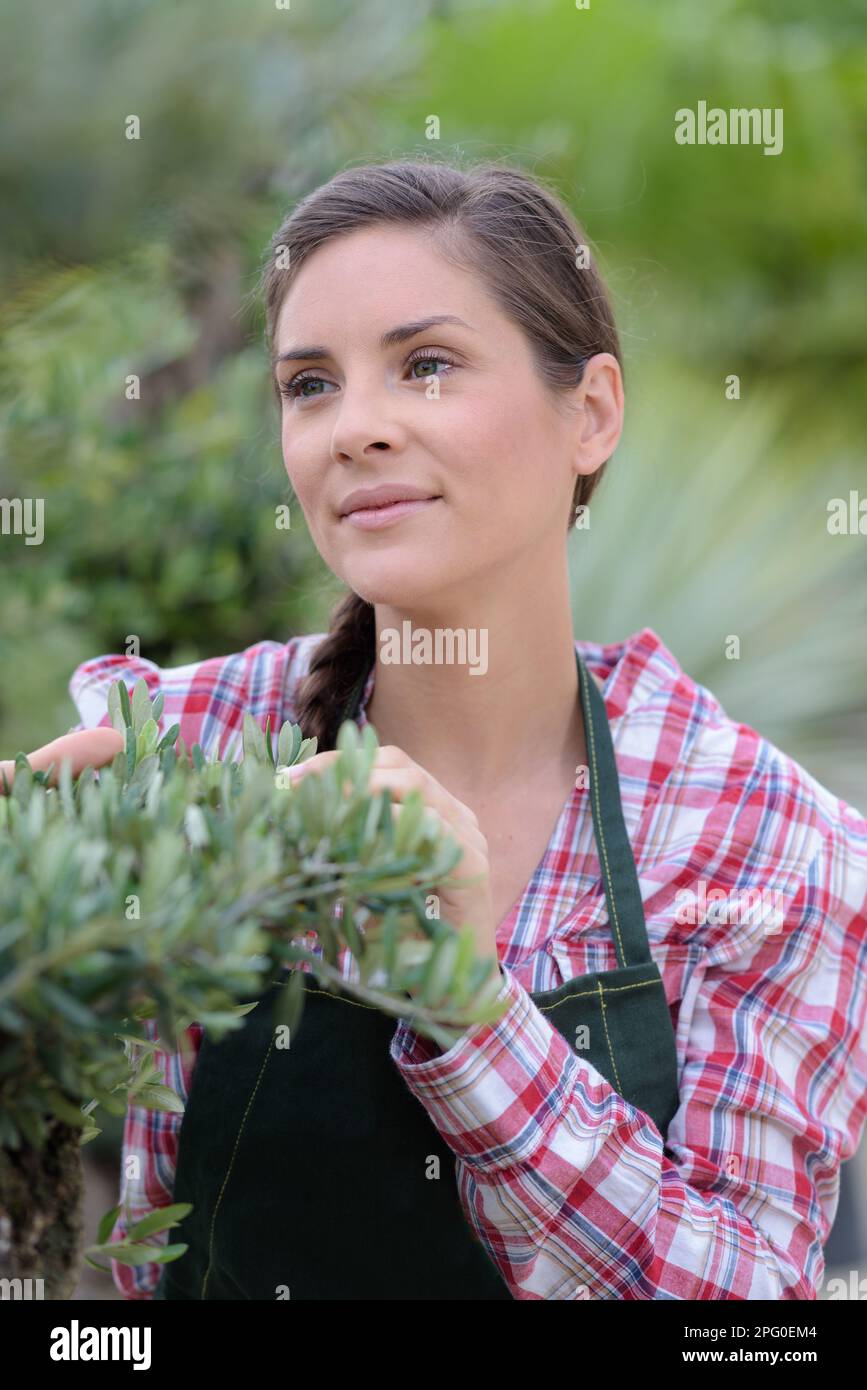 Female horticulturist working flowers hi-res stock photography and ...