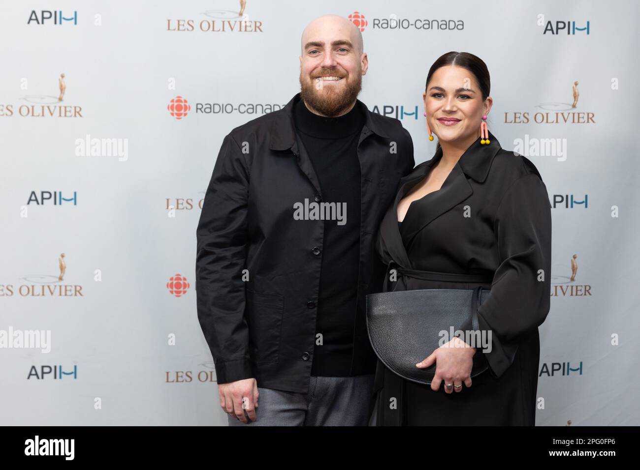 Montreal, Canada. 19th Mar, 2023. Phil Roy and his partner walk the red ...