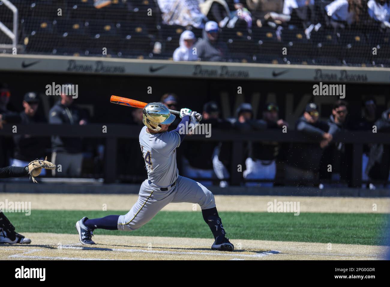 March 19, 2023: Notre Dame graduate Zack Prajzner (14) tries to lay ...