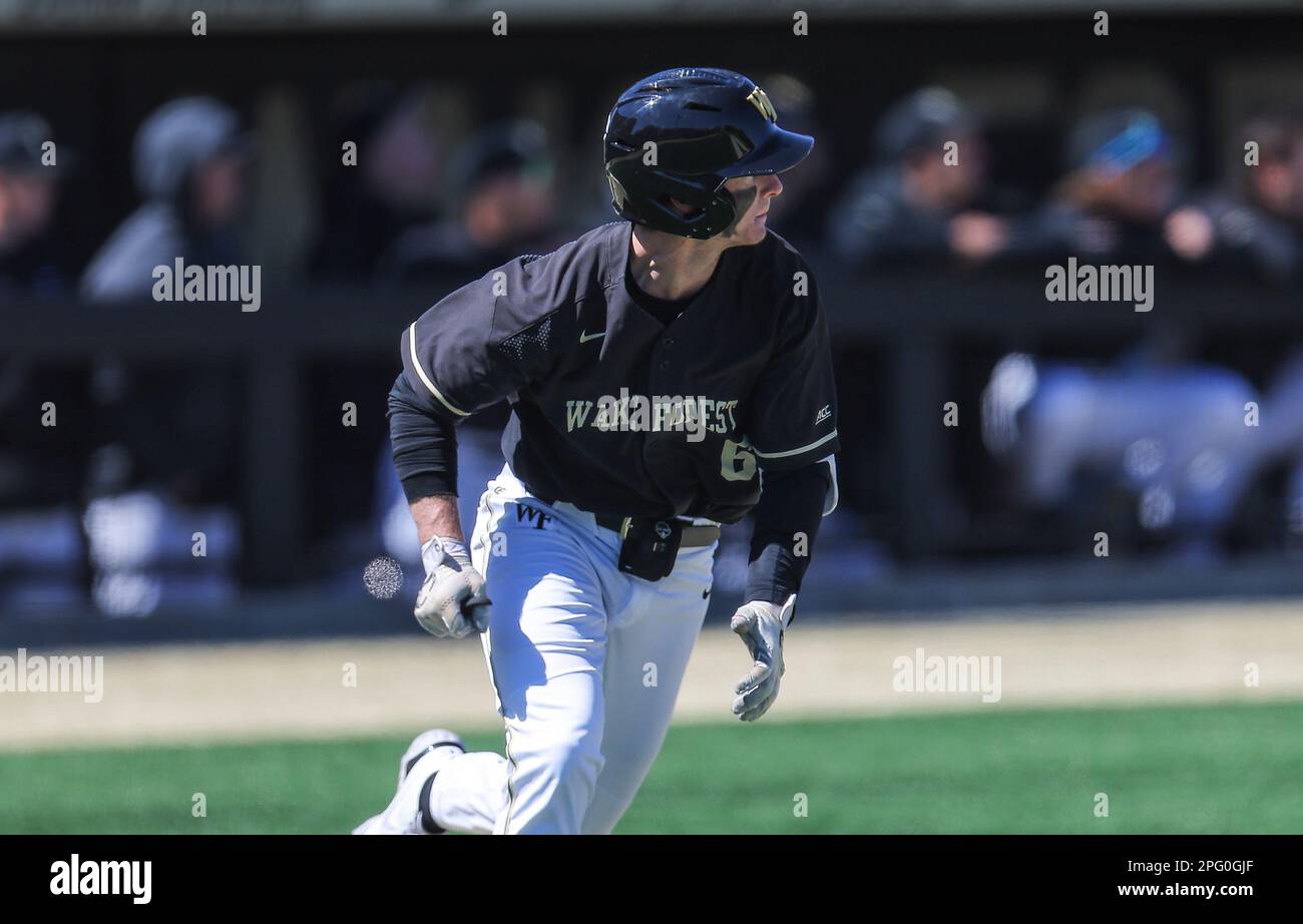 March 19, 2023: Wake Forest University junior Justin Johnson (6) runs ...