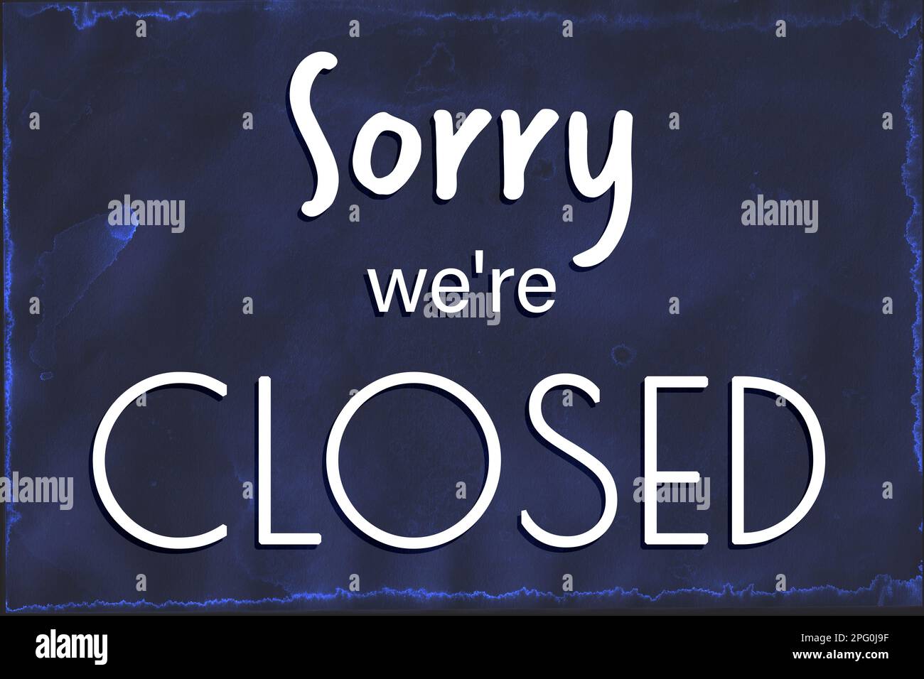 Text Sorry we're CLOSED on dark blue background, illustration ...