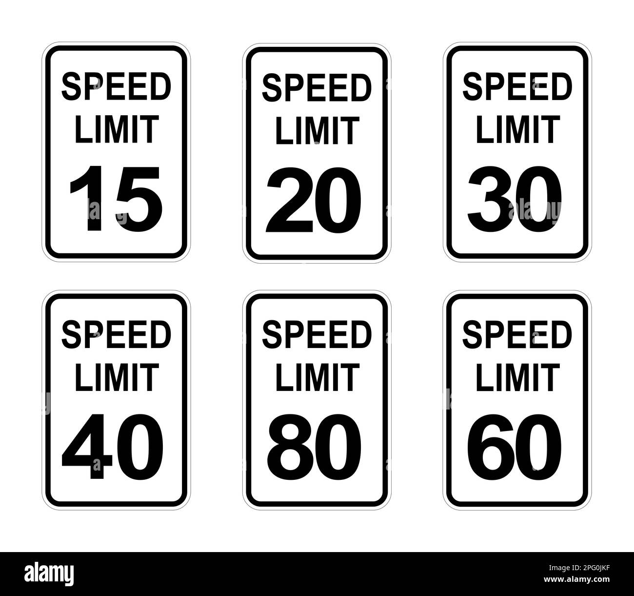 Set with different road signs on white background Stock Photo - Alamy