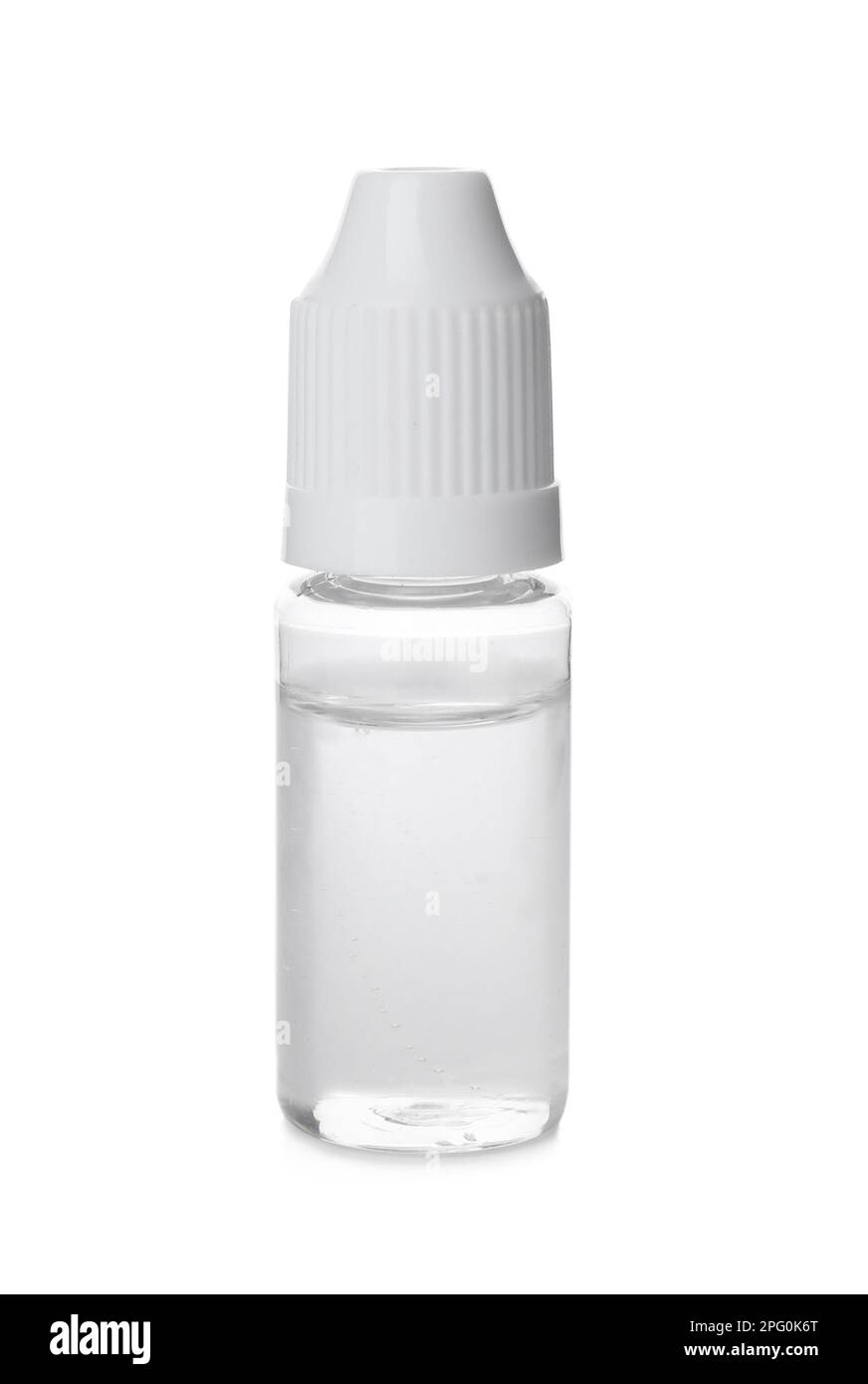 Container with vaping liquid for electronic smoking device isolated on ...